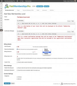 Initial Membership Level Setup