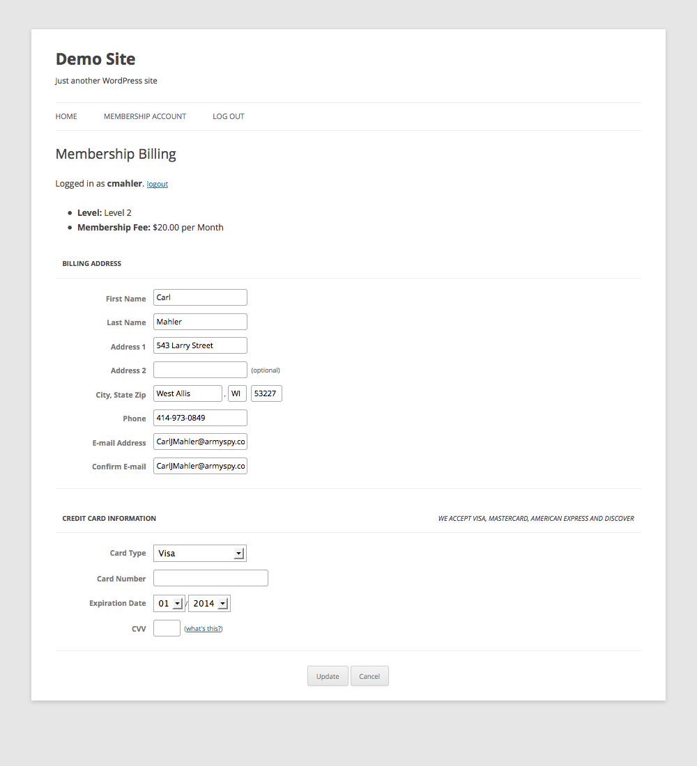 Screenshots | Paid Memberships Pro