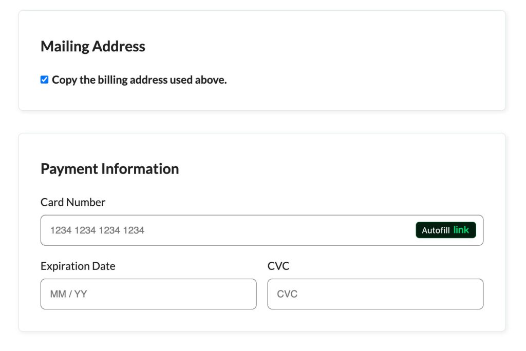 Mailing Address Add On to Capture Member Shipping Information