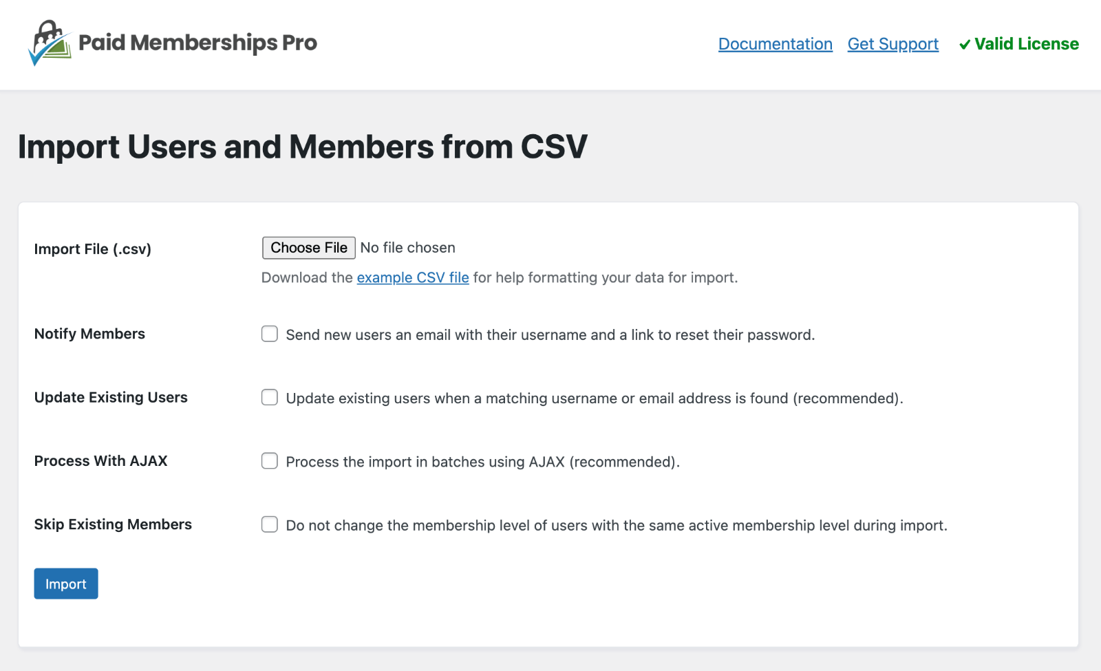 Import Members from CSV Add On Plugin for PMPro