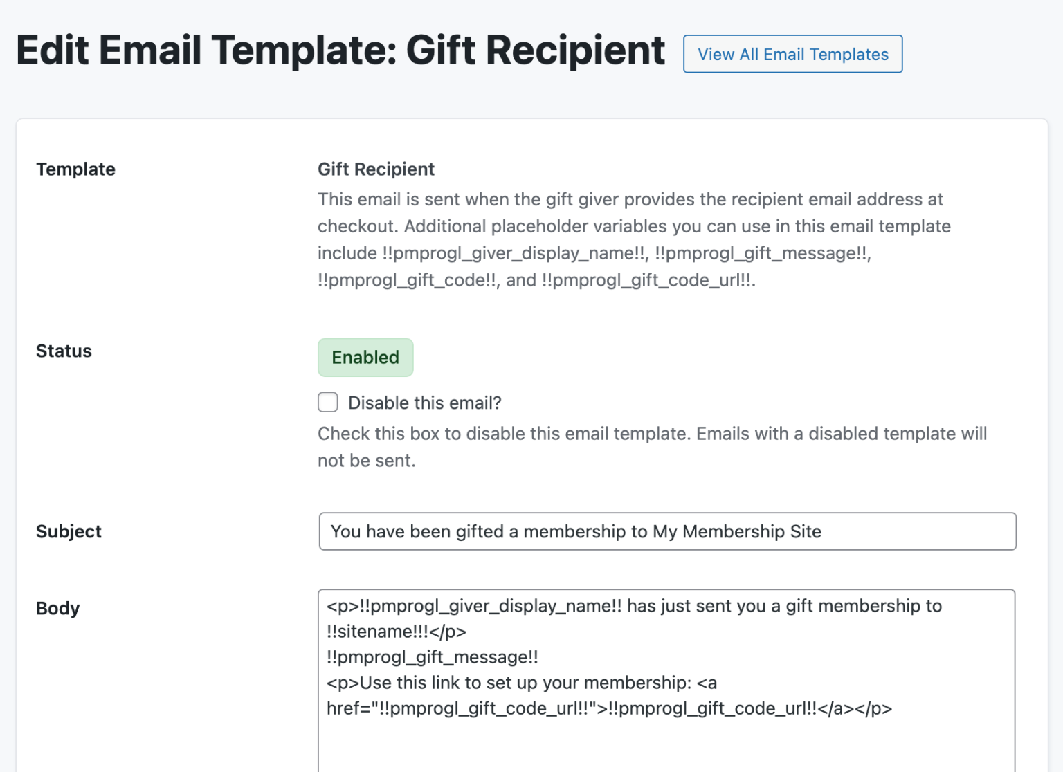 Sell Membership as a Gift with Paid Memberships Pro