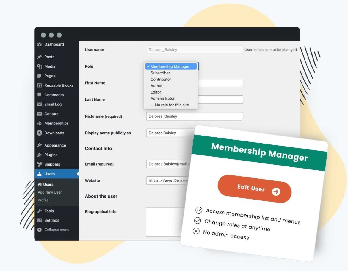 Membership Manager Role Add On for User Permissions