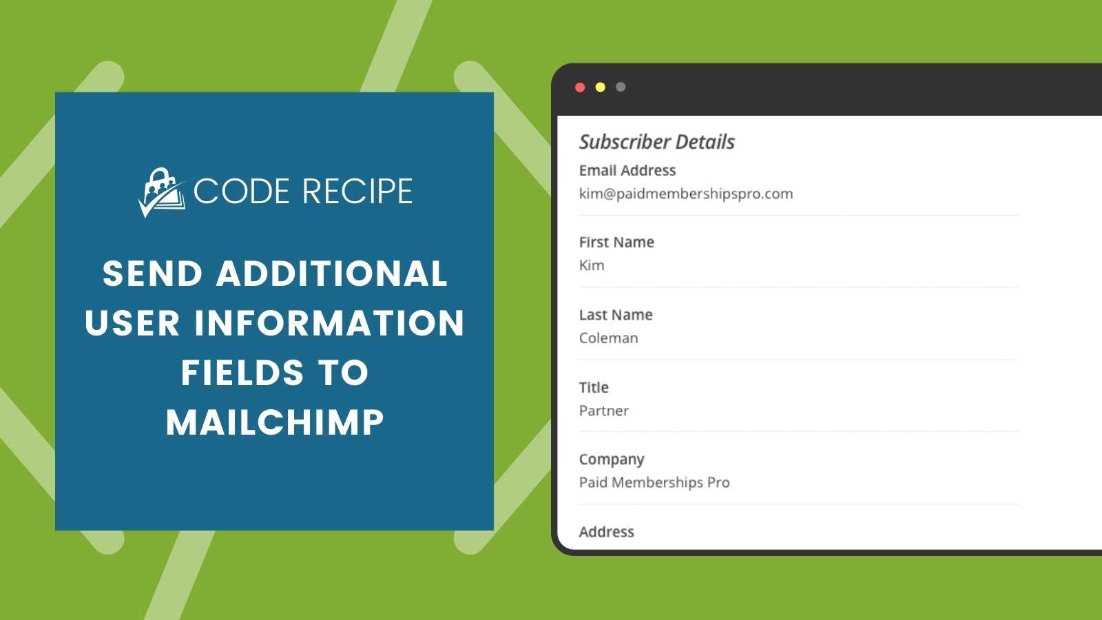 Send Additional User Information Fields to MailChimp