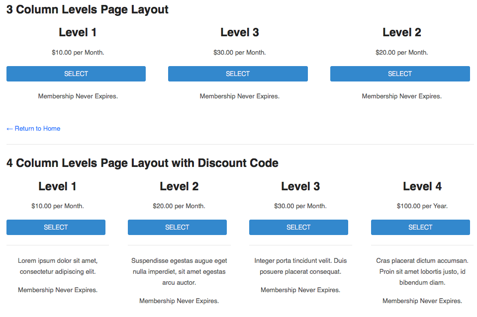 Advanced Levels Page Shortcode Add On Plugin