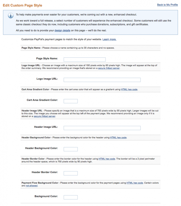 Customizing your PayPal Checkout Page Design Customizing your PayPal Checkout Page Design