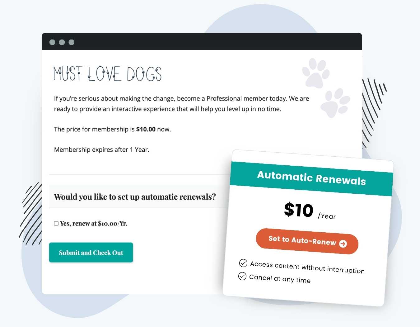 Auto-Renewal Checkbox Add On For Optional Recurring Payments