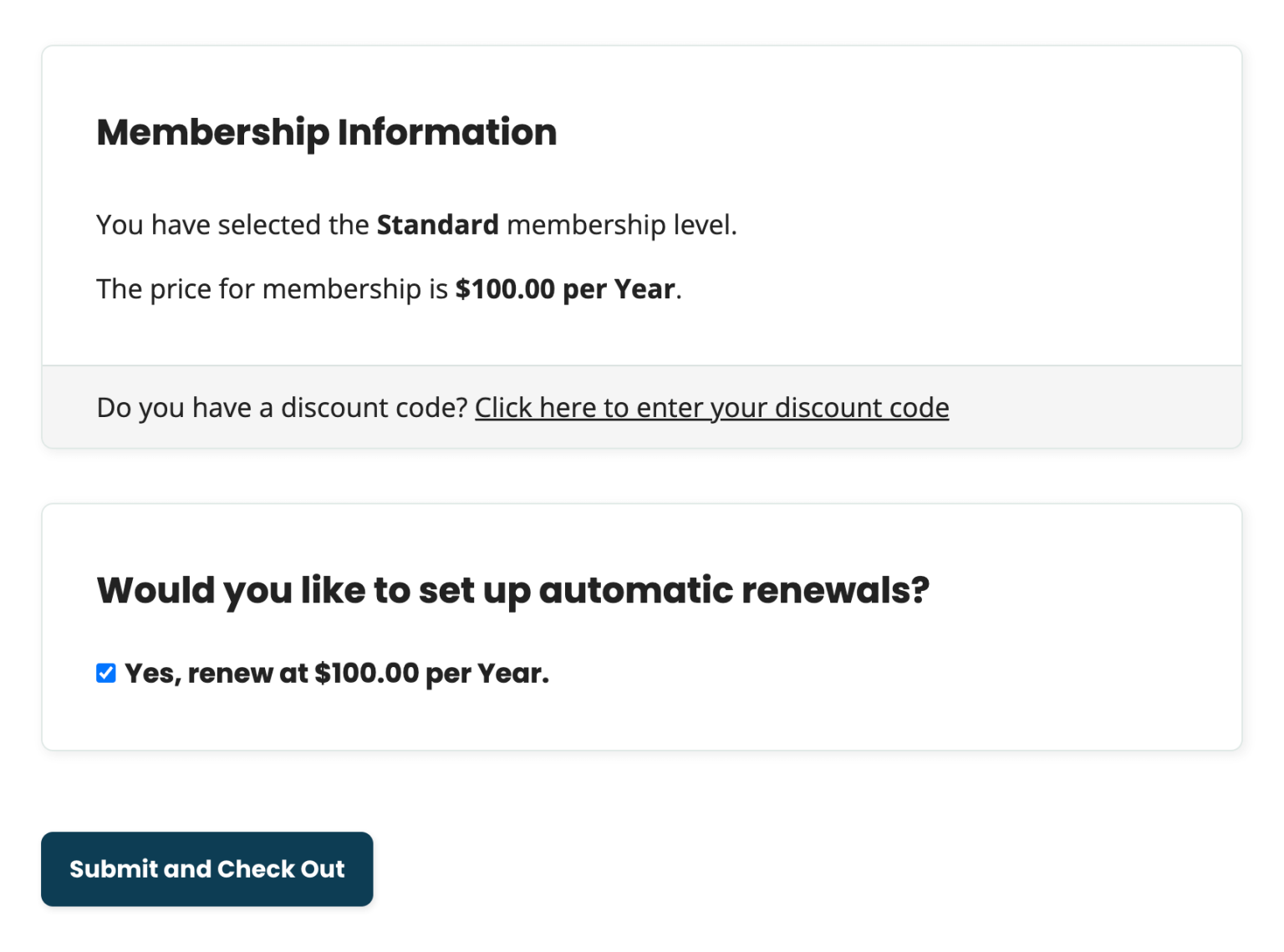 Auto-Renewal Checkbox Add On For Optional Recurring Payments