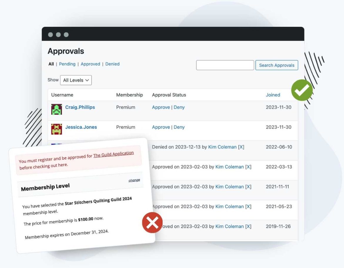 Approval Process for Membership Add On Plugin