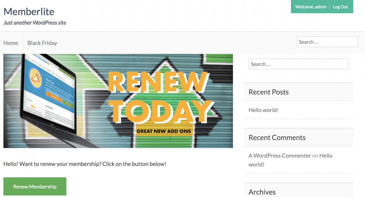Insert a "Renew Membership" Button via Custom Shortcode