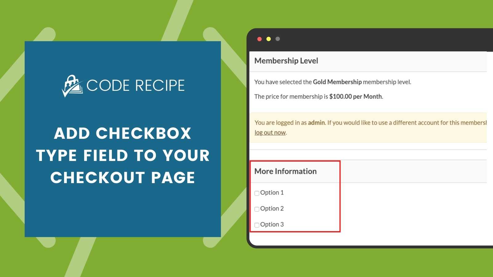 Add A Checkbox Type Field To Checkout Using Register Helper