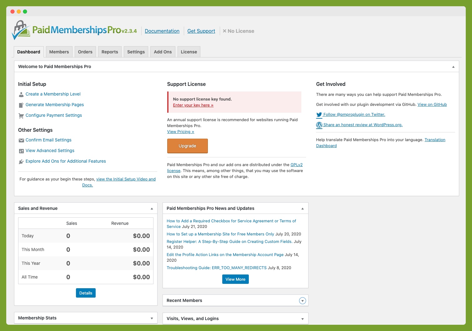 PMPro Membership Dashboard Documentation