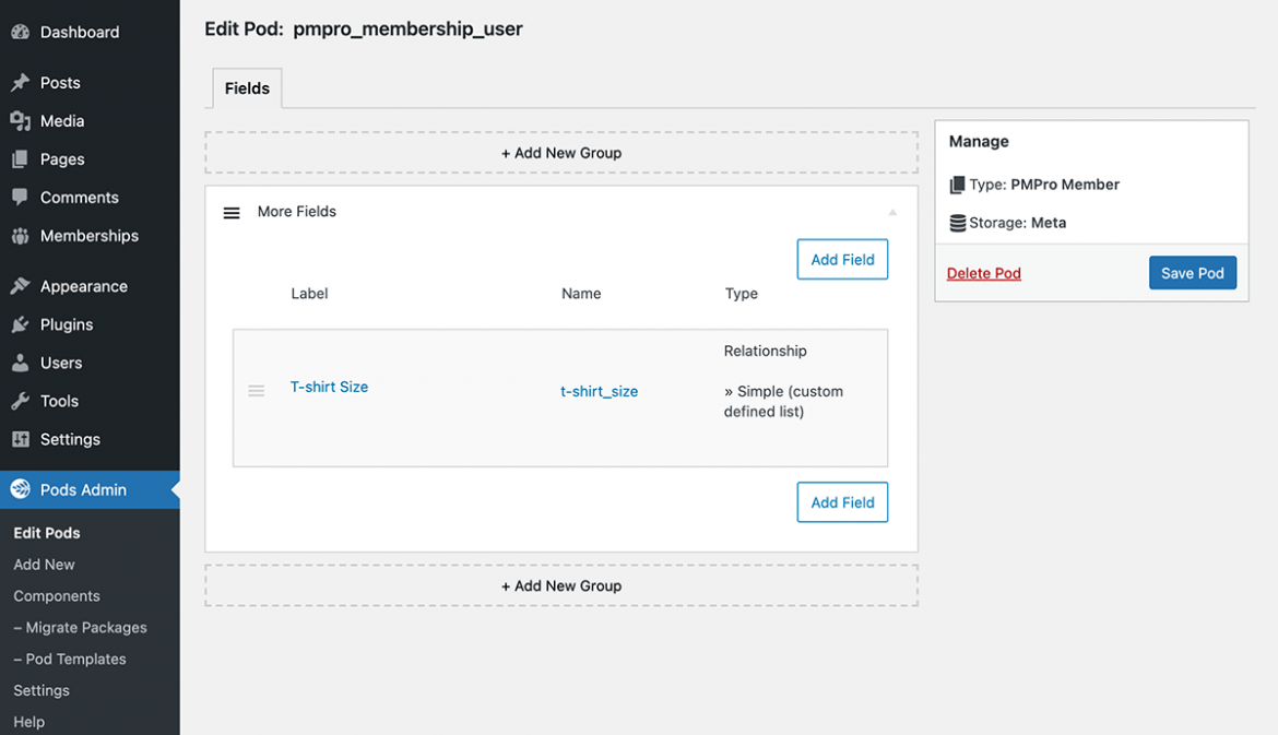 Pods Integration Add On Plugin