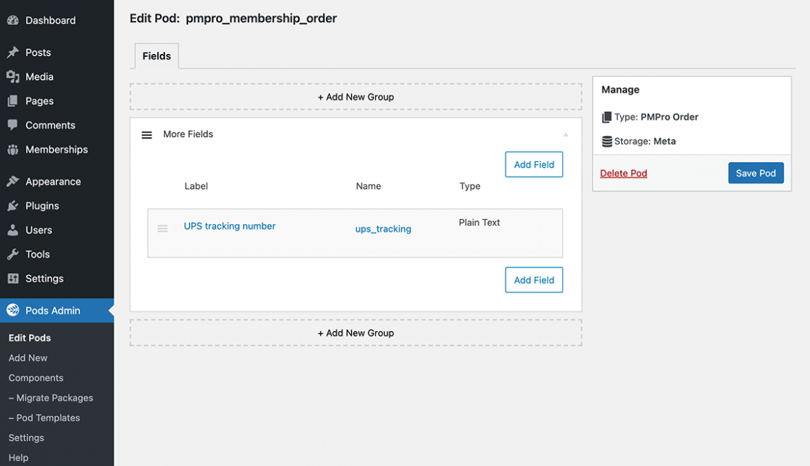 Pods Integration Add On Plugin