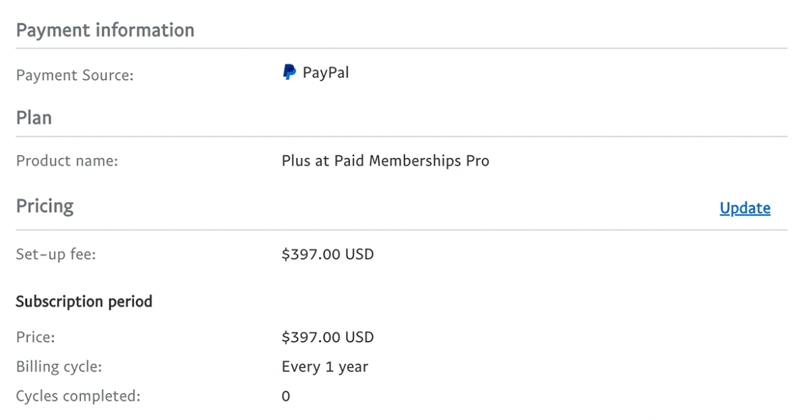 Modifying Payment Subscriptions in PayPal