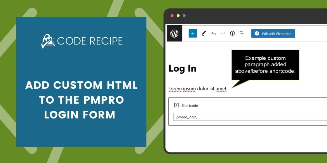 Add Content or Custom HTML to the PMPro Login Form