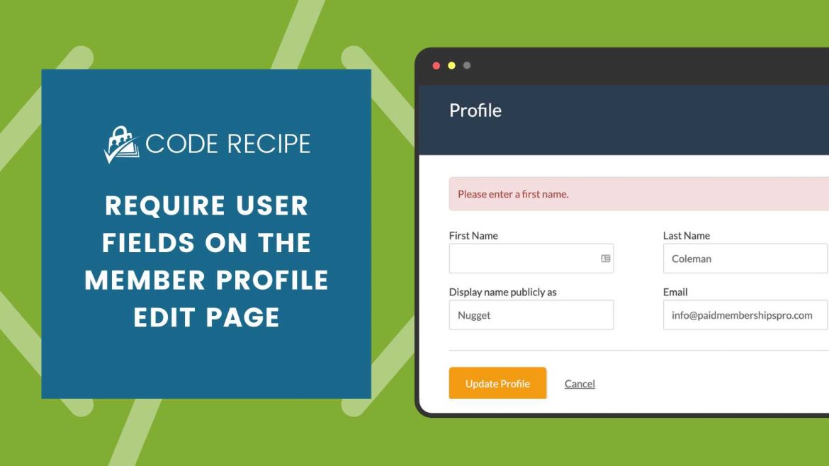 Require User Fields On The Member Profile Edit Page