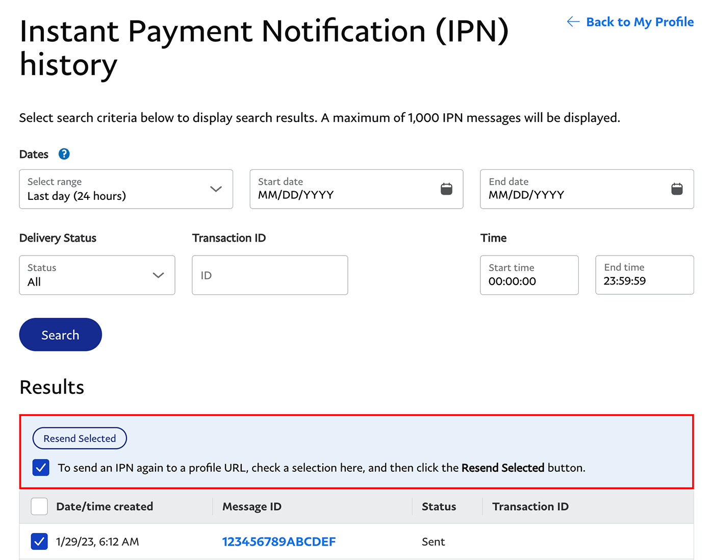 How to Resend PayPal IPN History