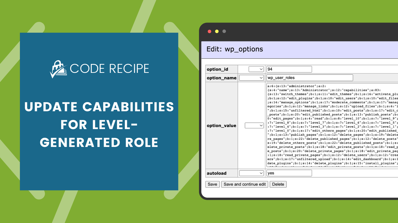 Update Capabilities for Level-Generated Role Update Capabilities for Level-Generated Role
