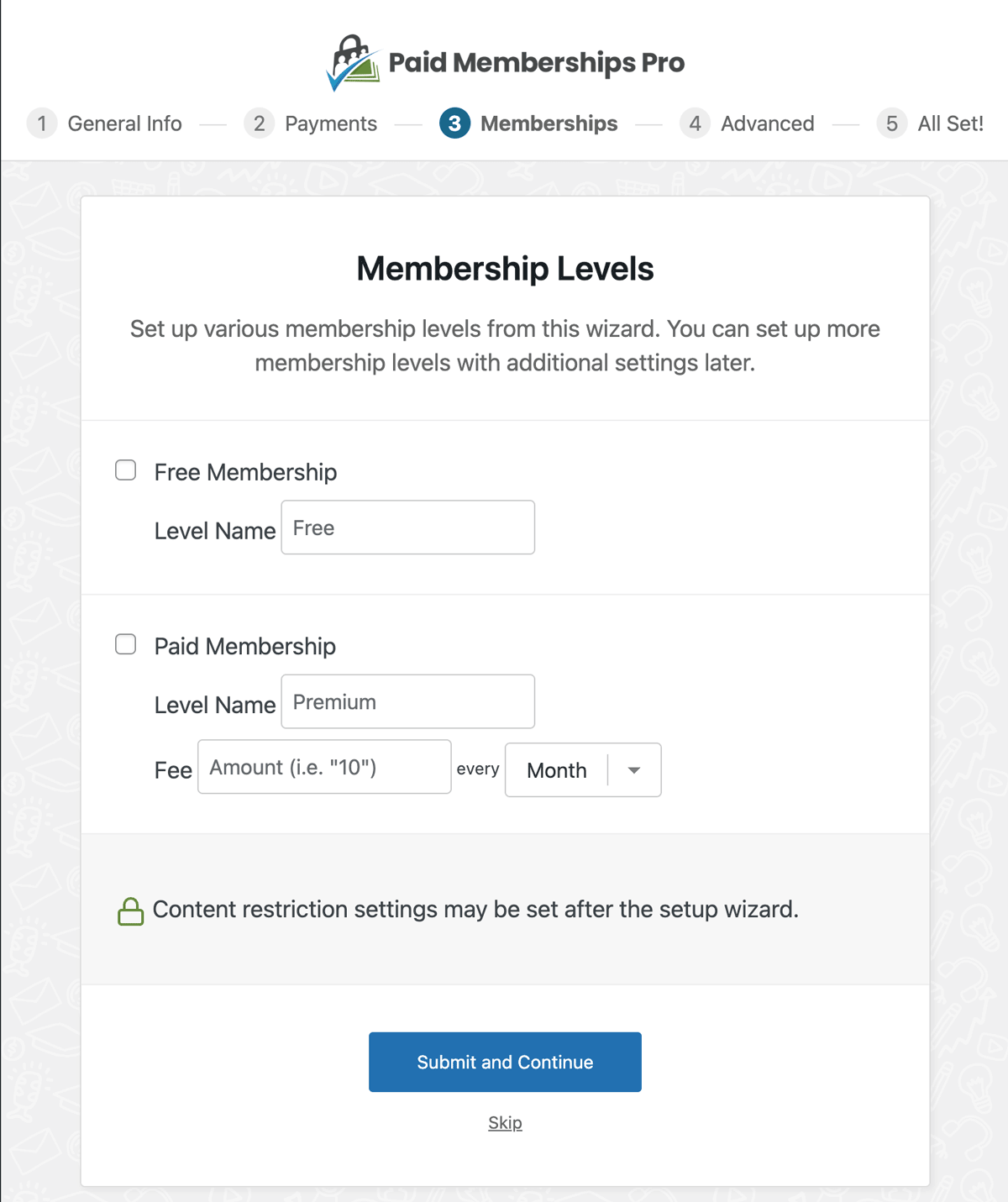Initial Complete the Setup Wizard Documentation
