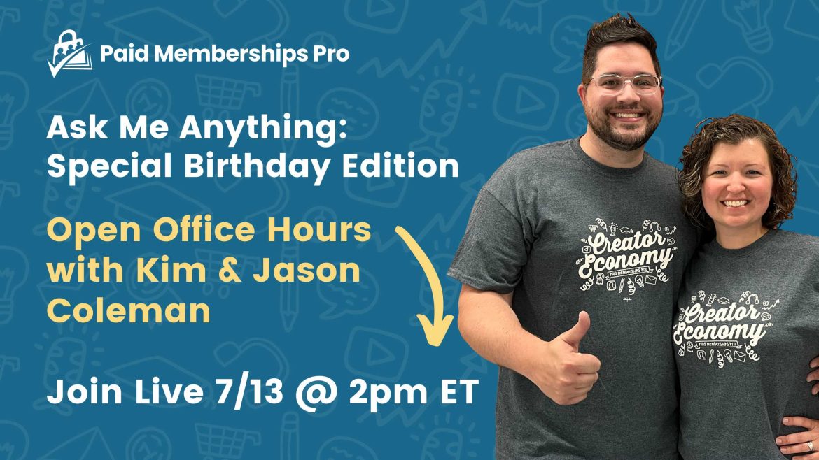 Upcoming Live Stream Events for the PMPro + WP Community