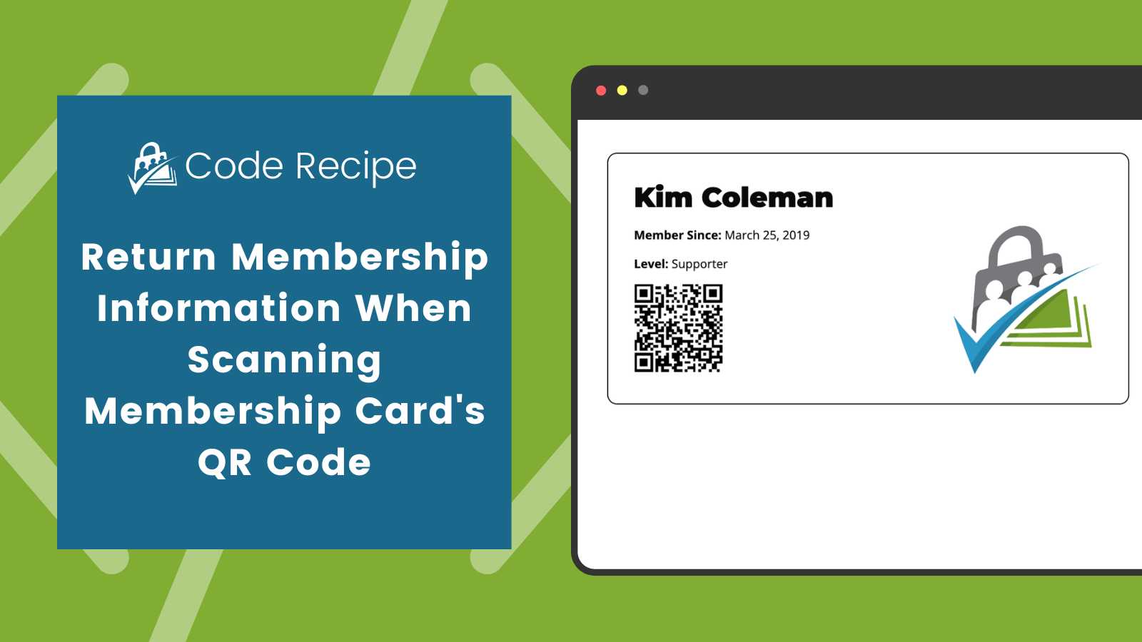 Membership Information on QR Code Membership Card