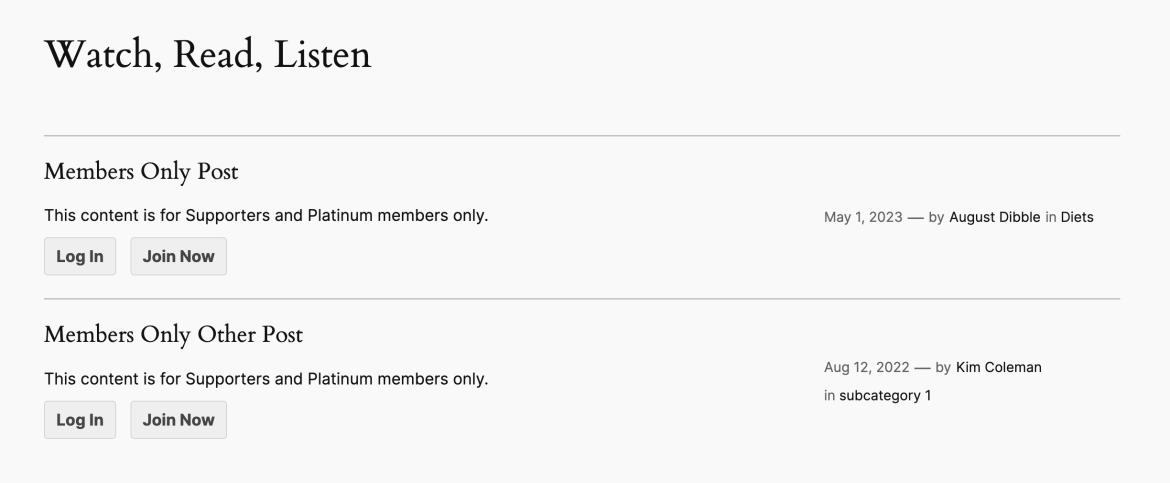 Remove the Restricted Access Messages on Blog Homepage