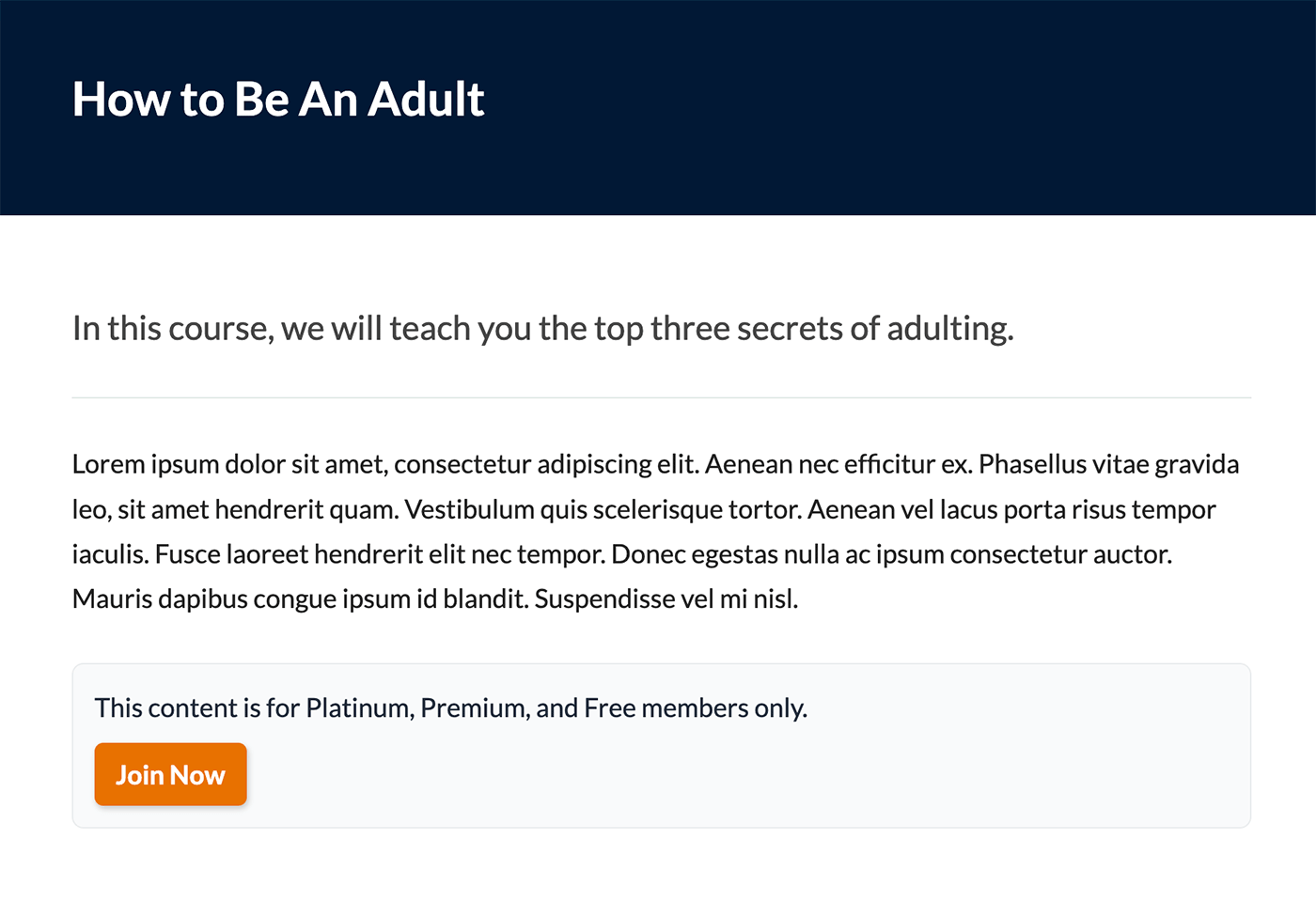 Remove Lesson List for Courses with PMPro's Course Module