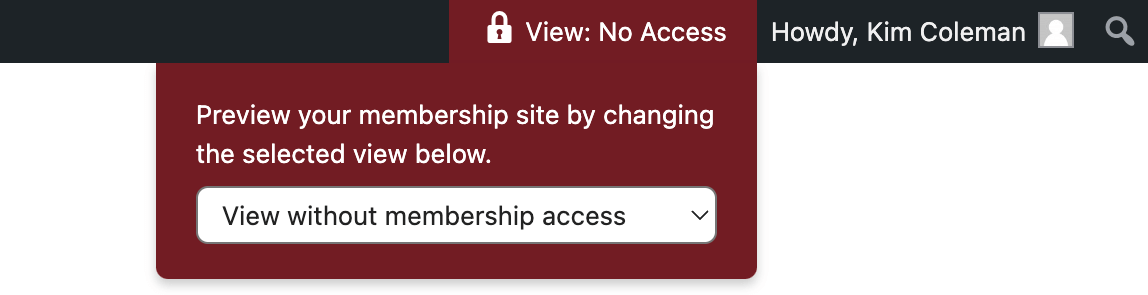 Admin Membership Access Feature