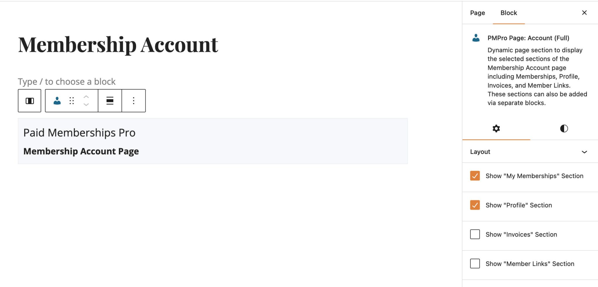Membership Account Page Documentation