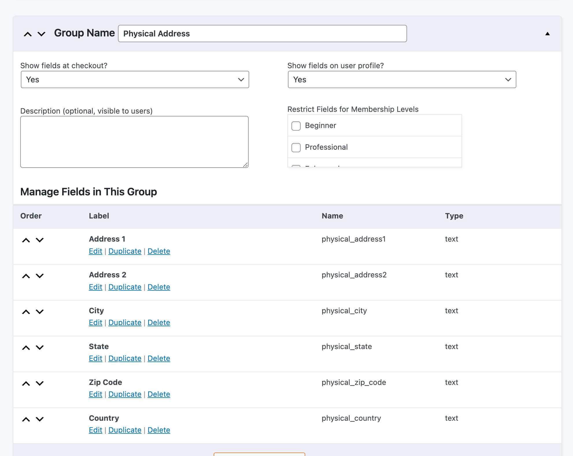 Types of Addresses for Members: Physical, Mailing, Billing