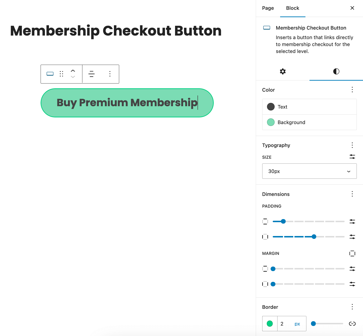 Membership Checkout Button Block
