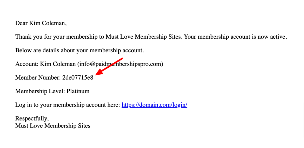 Unique Membership Numbers: Generating and Displaying