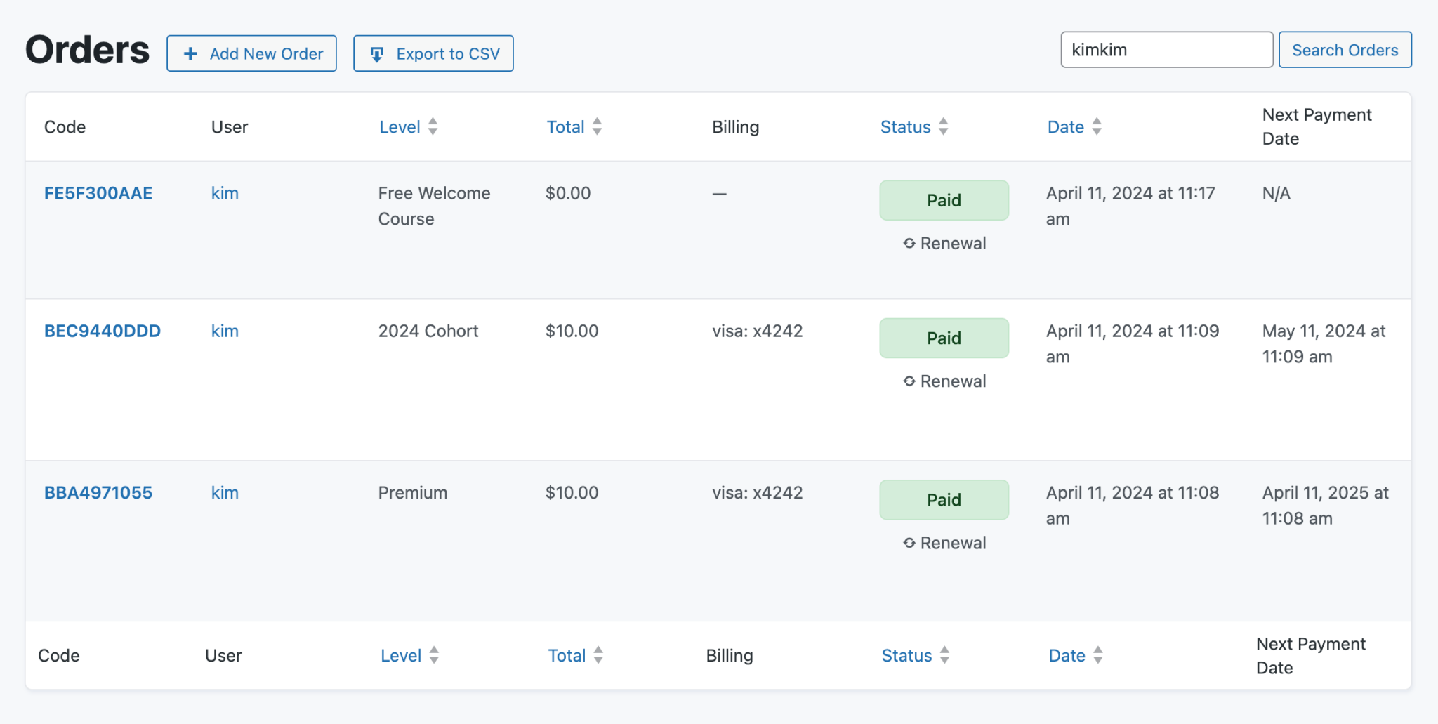 How to Display the Next Payment Date for Members and Admins