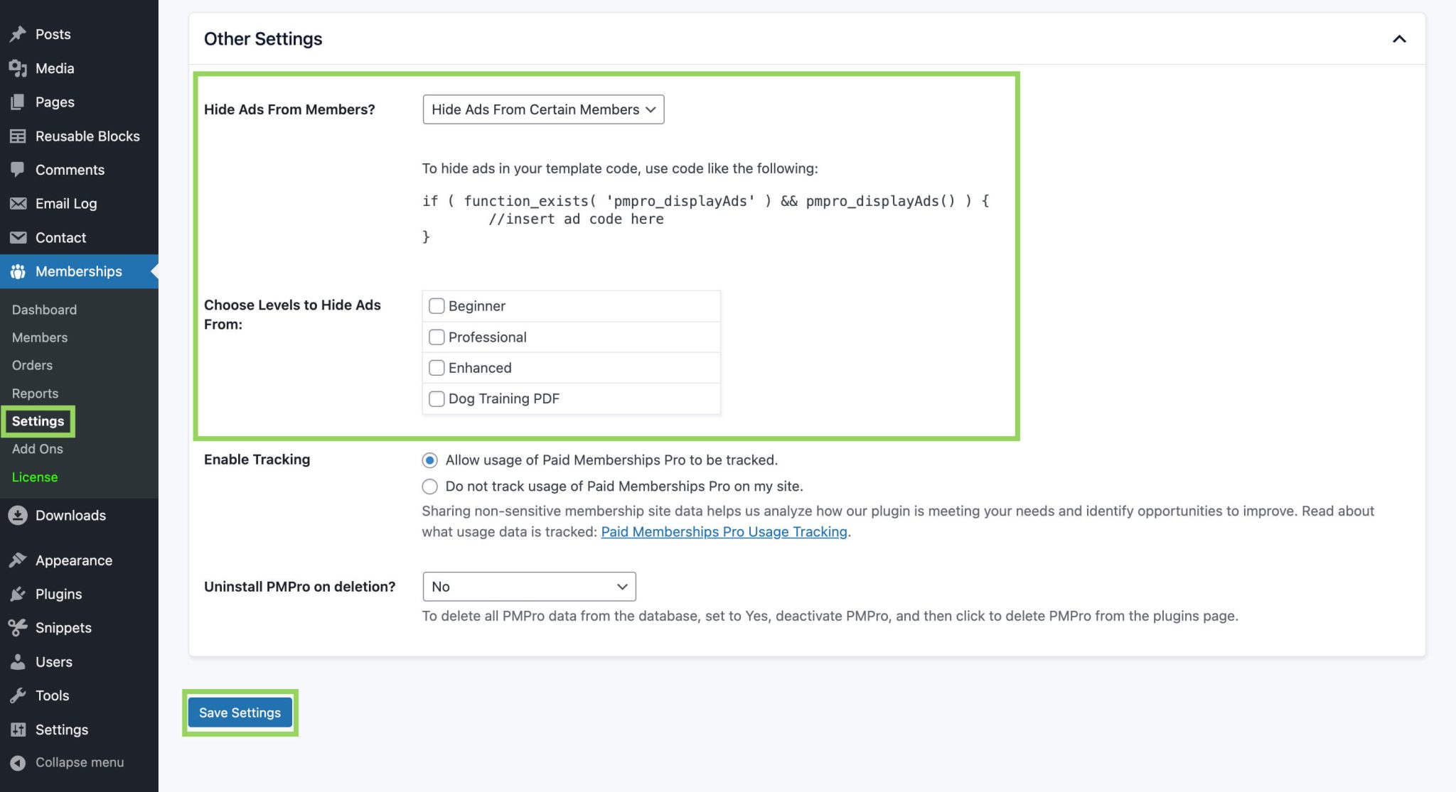 How to Hide Ads From Members or By Membership Level