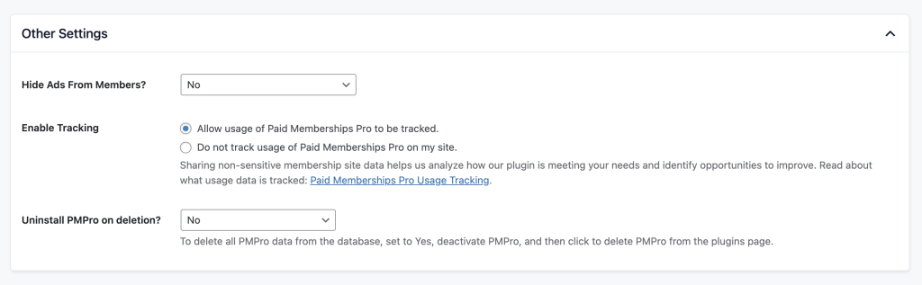 Advanced Settings with PMPro Documentation