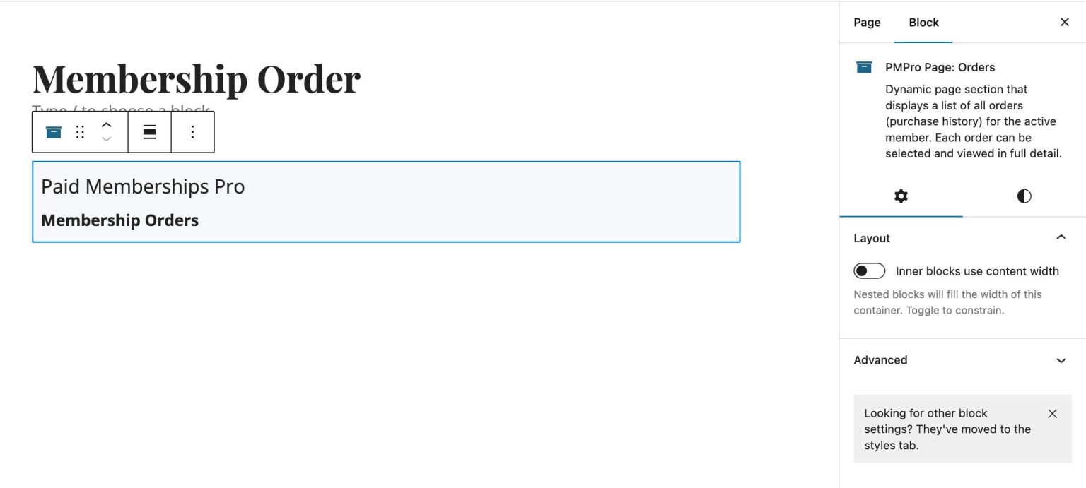 Membership Order Page Documentation