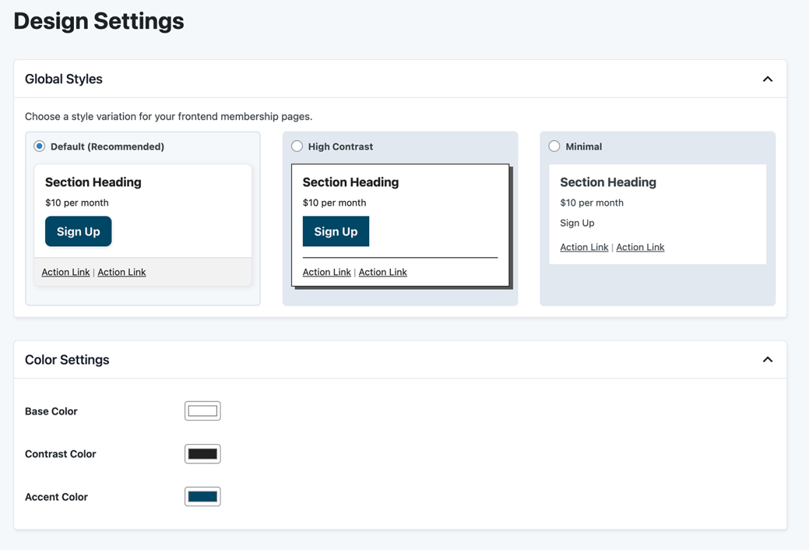 PMPro Initial Setup Guide Step 10. Design Settings