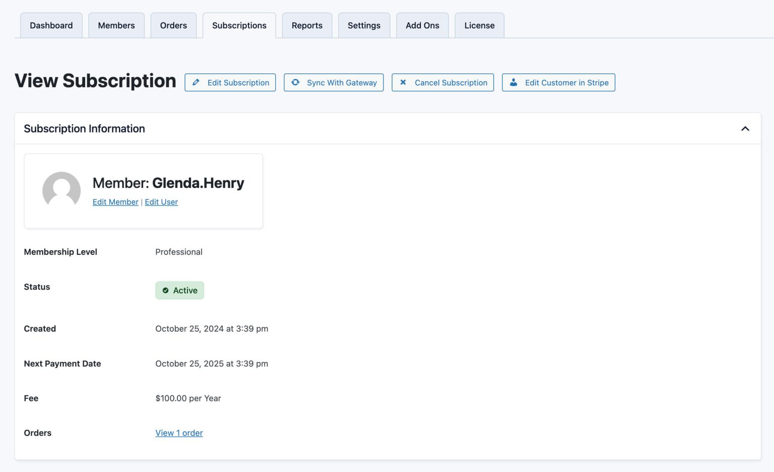 Paid Memberships Pro Subscriptions