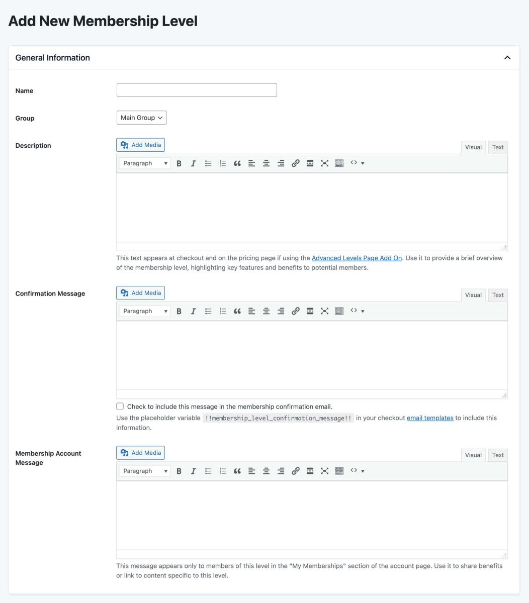Membership Level Setup with PMPro