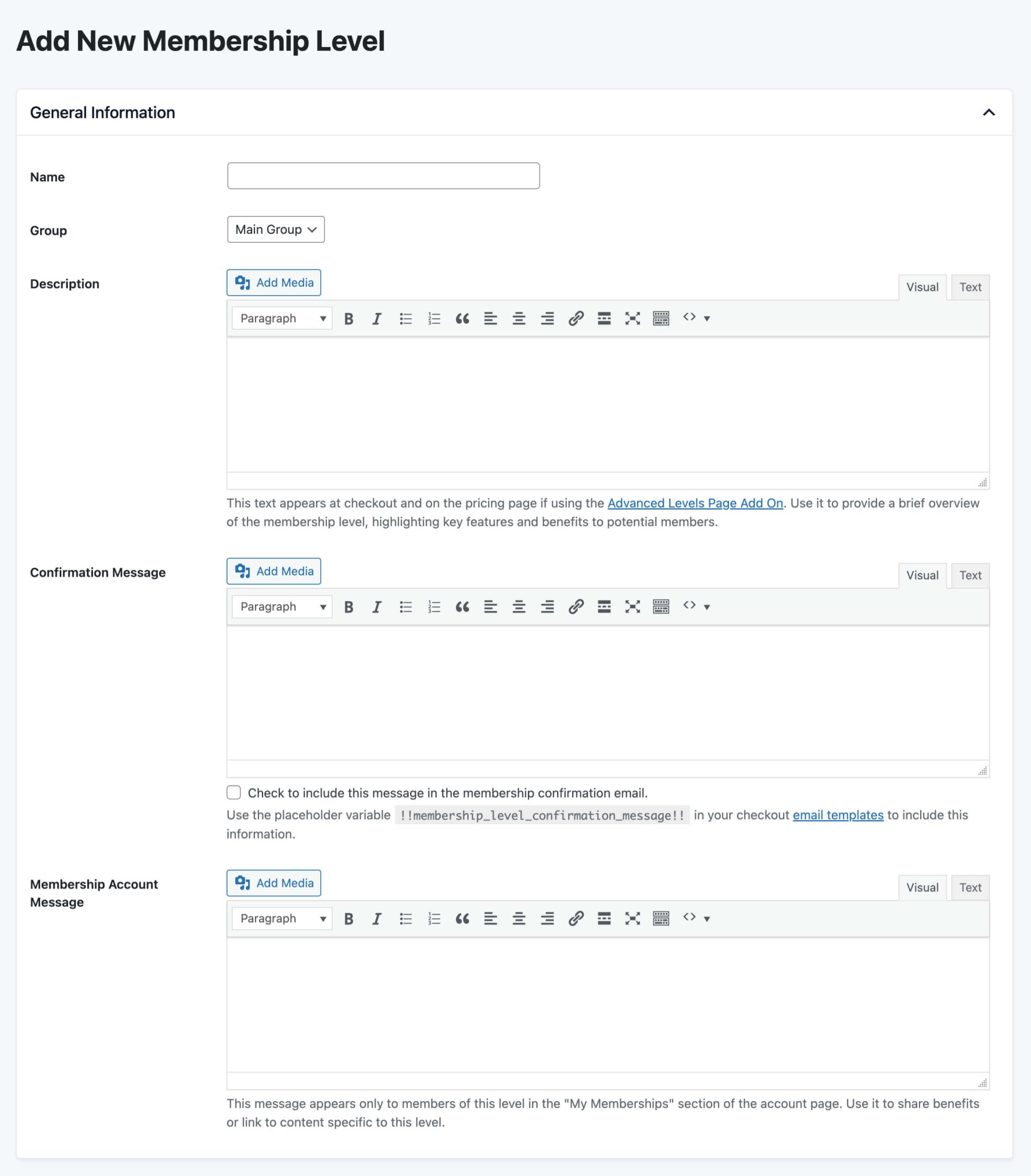 Membership Level Setup with PMPro