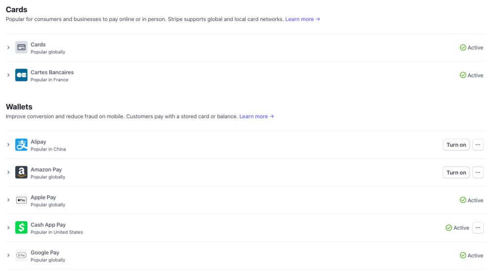 Enabling Additional Payment Methods in Stripe Checkout